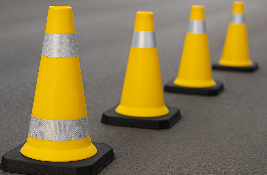 Injection-Molded PVC vs. Rubber Traffic Cones - Safety Supplies USA
