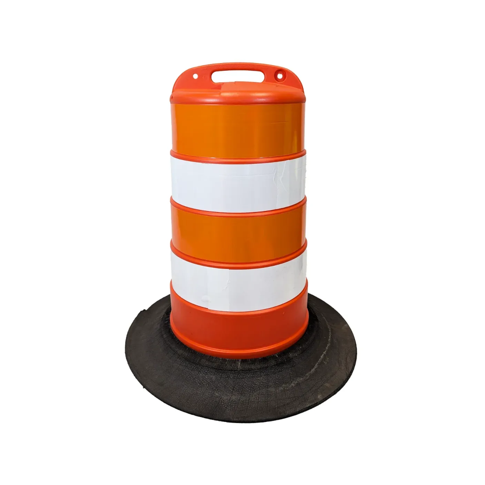 Commander Traffic Drum with Reflective Sheeting and Tire Ring Base ...