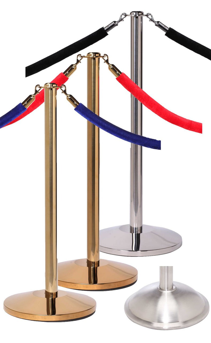 Flat Top Rope Barrier Stanchion Post with Flat or Dome Base – Safety ...